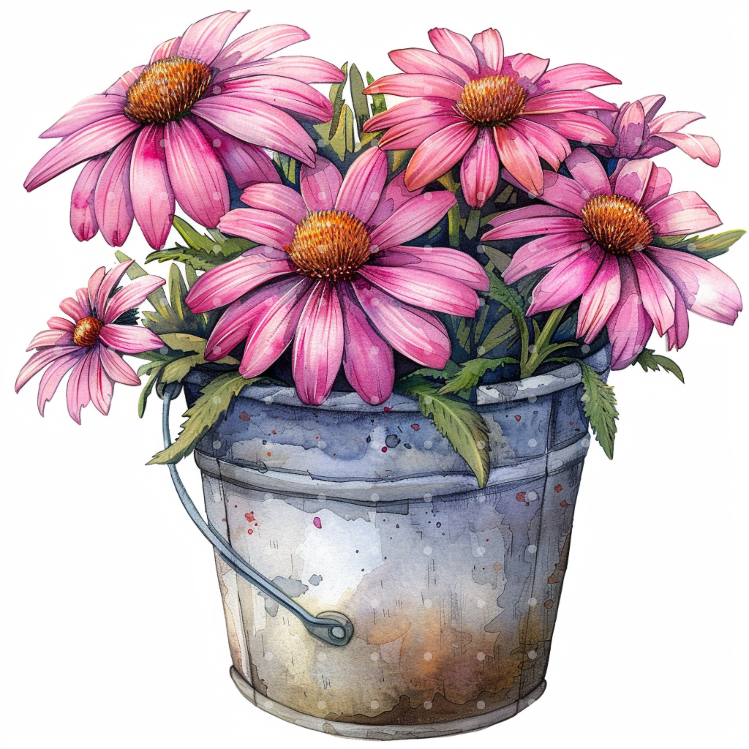 12 JPG Flower Buckets Clipart, Bucket With Flowers, High Quality ...