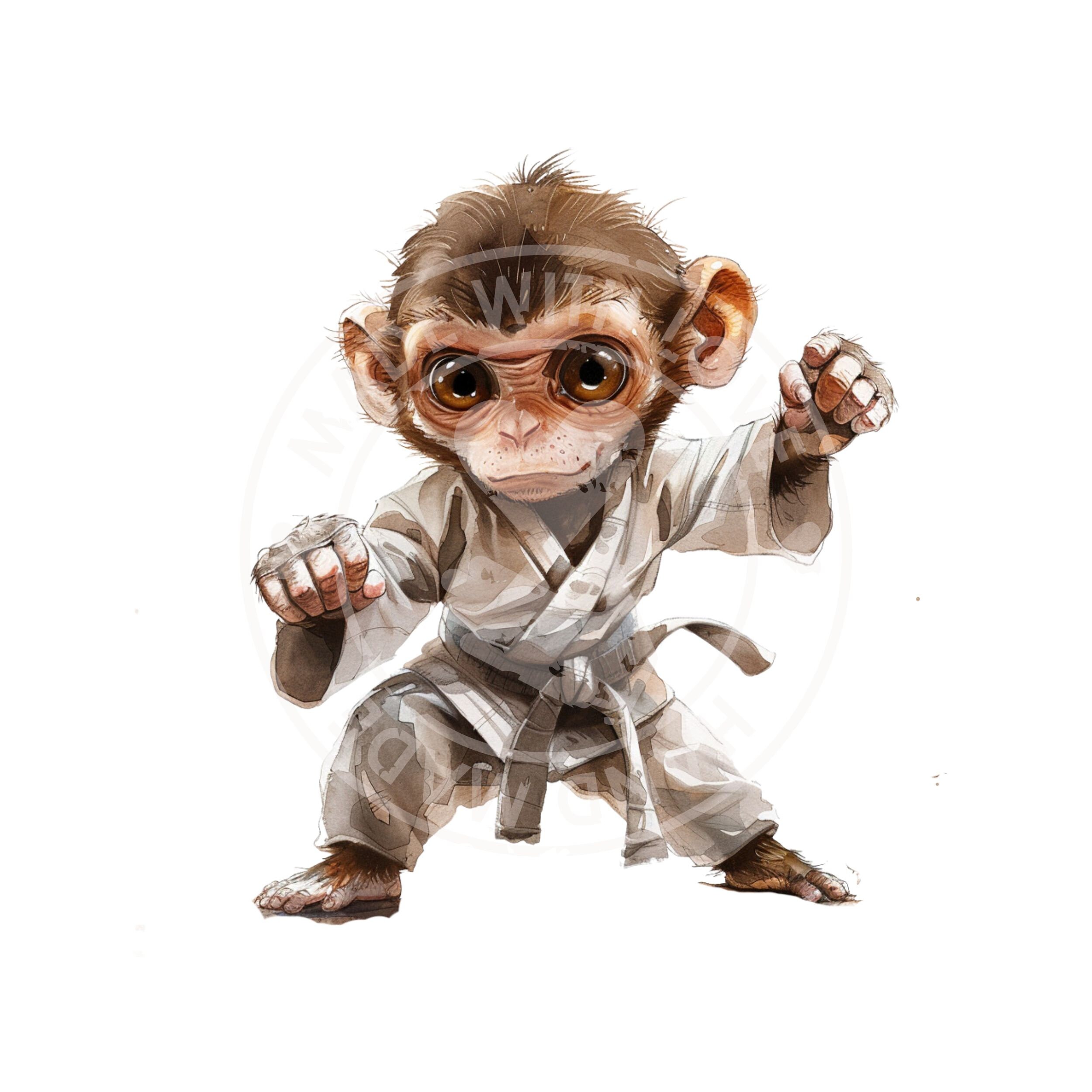 12 PNG Cartoon Monkey Clipart, Baby Monkey Sensei Png, Printable ...