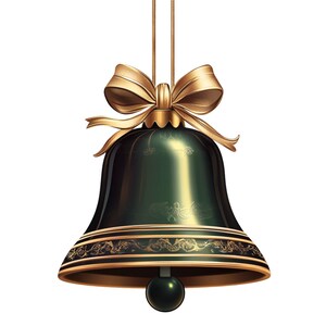 Christmas Bell Ornament Clipart: Festive Digital Image (PNG) - Etsy