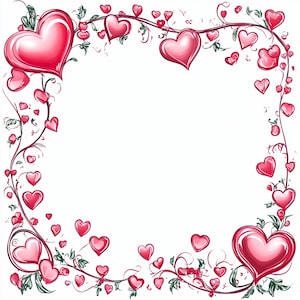 Frame of Hearts Valentine’s Day Clipart, Romantic Heart Frames, 12 JPG ...