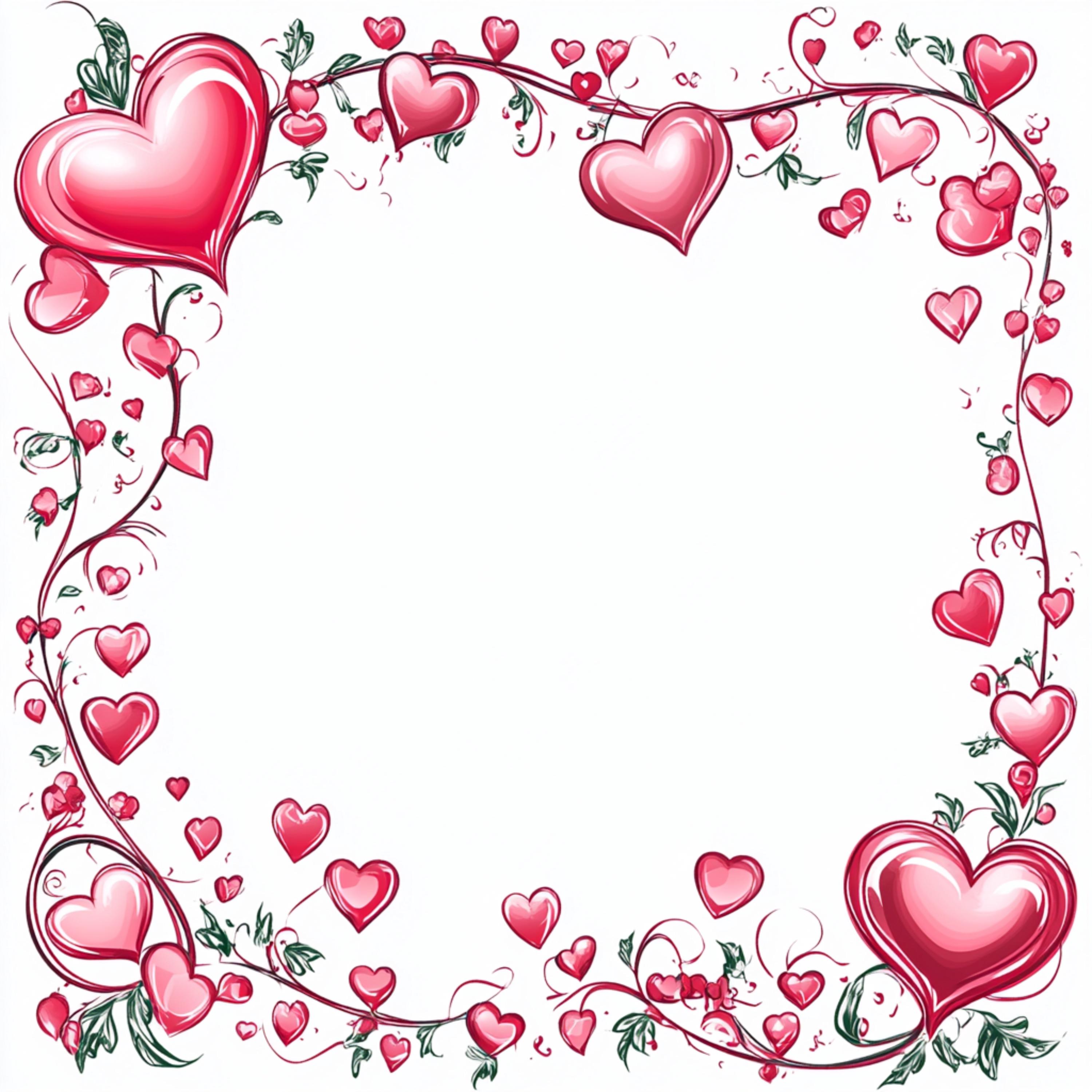 Heart Frame Clipart: Valentine's Day Romantic Designs (digital Download ...
