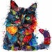 Patchwork Cat Clipart: Multi-color Quilted PNG Images (digital Download ...