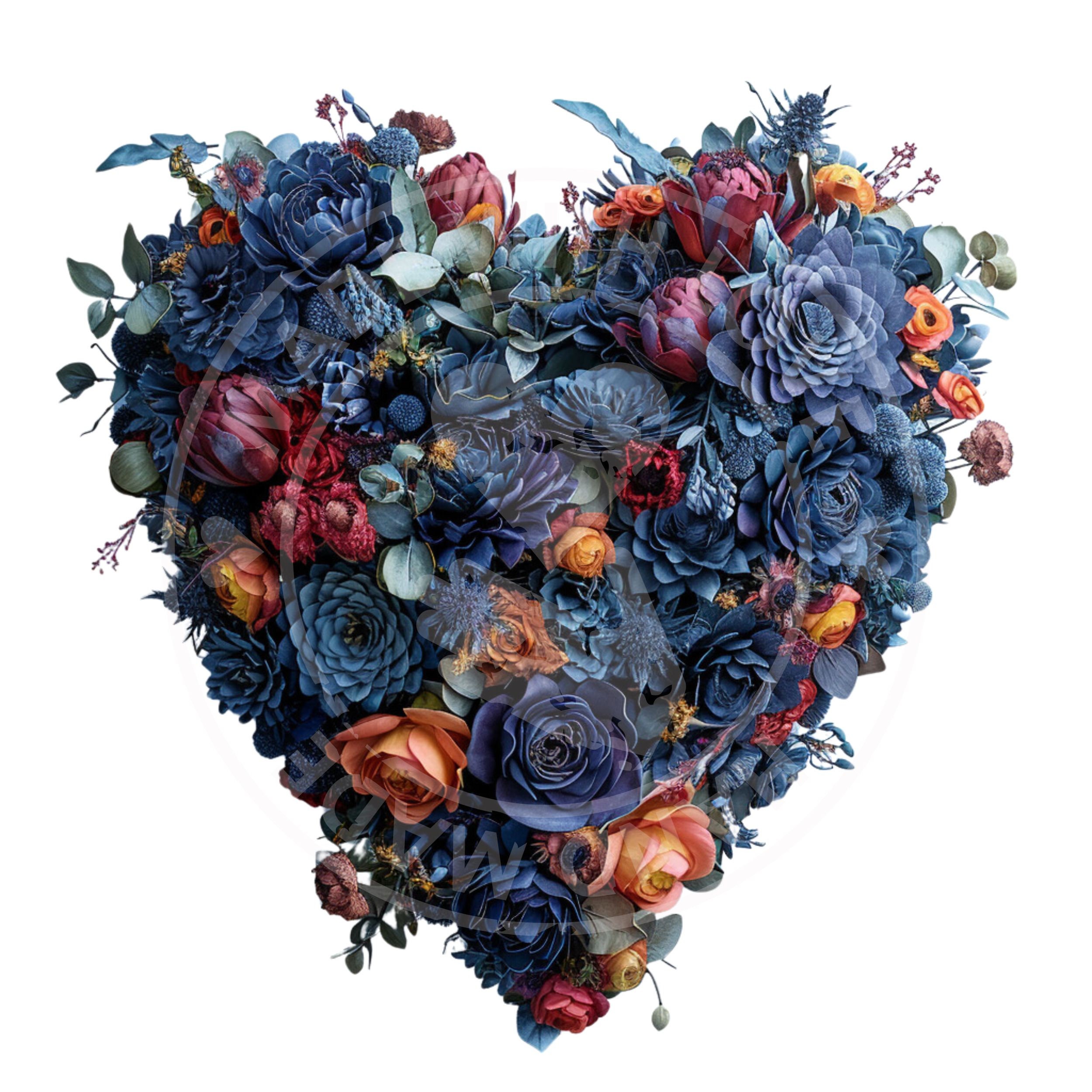 14 PNG Floral Hearts Clipart , Heart Shaped Flower Image, Printable ...