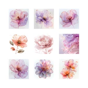 Abstract Watercolor Flower Clipart Bundle (digital Download) - Etsy