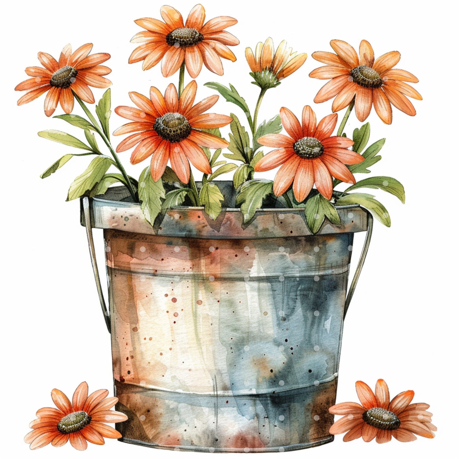 12 JPG Flower Buckets Clipart, Bucket With Flowers, High Quality ...