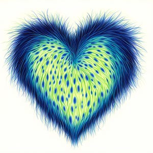 Furry Heart Clipart, Hairy Cute Heart Illustration, Valentine’s Day ...