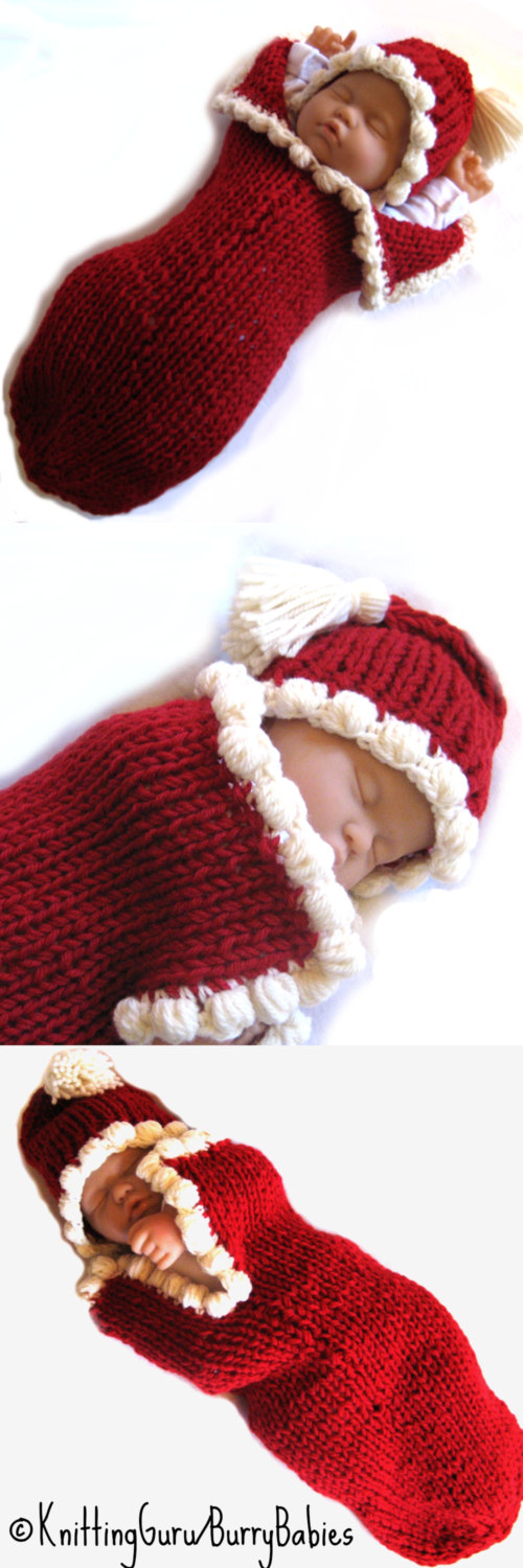 Baby Santa Knitting Pattern - Fast Easy DIY - Christmas and Valentine ...