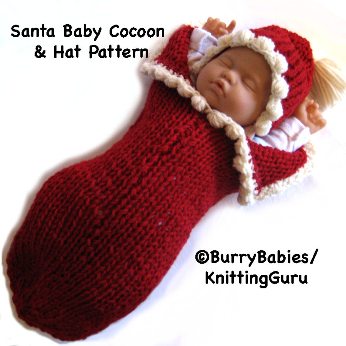 Baby Santa Knitting Pattern - Fast Easy DIY - Christmas and Valentine ...