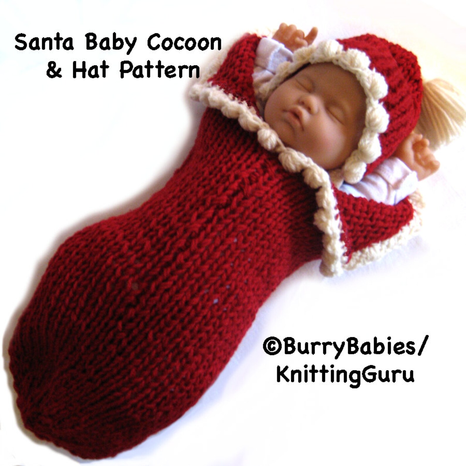 Baby Santa Knitting Pattern - Fast Easy DIY - Christmas and Valentine ...