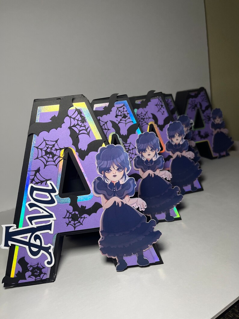 Wednesday 3D Letter Wednesday Addams Inspired Party Decor Wednesday ...