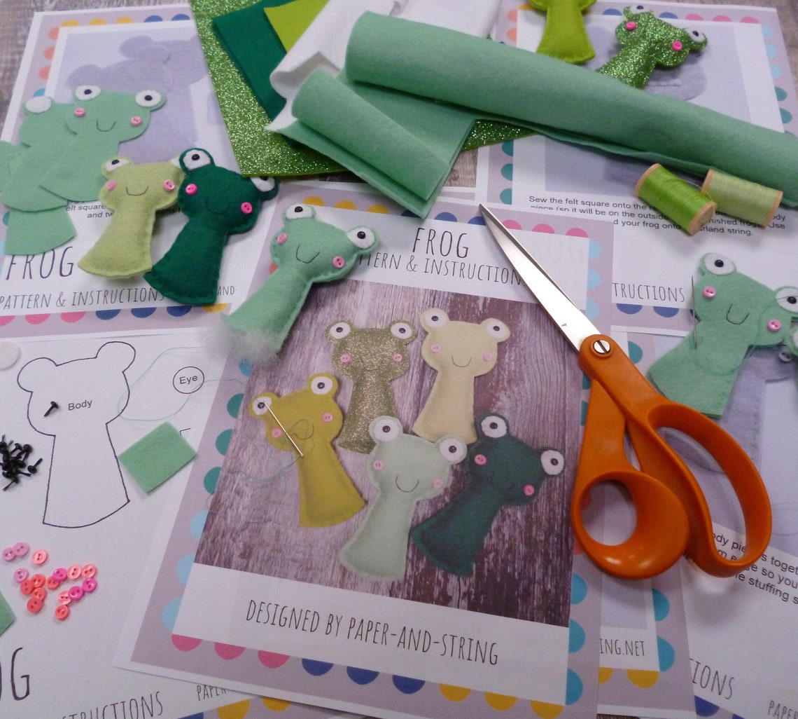 PDF Pattern FROG Felt Sewing Craft Cute Decoration or Garland - Etsy