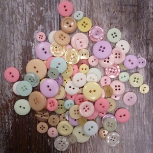 Pastel : Dyed Button Mix 50g - Etsy