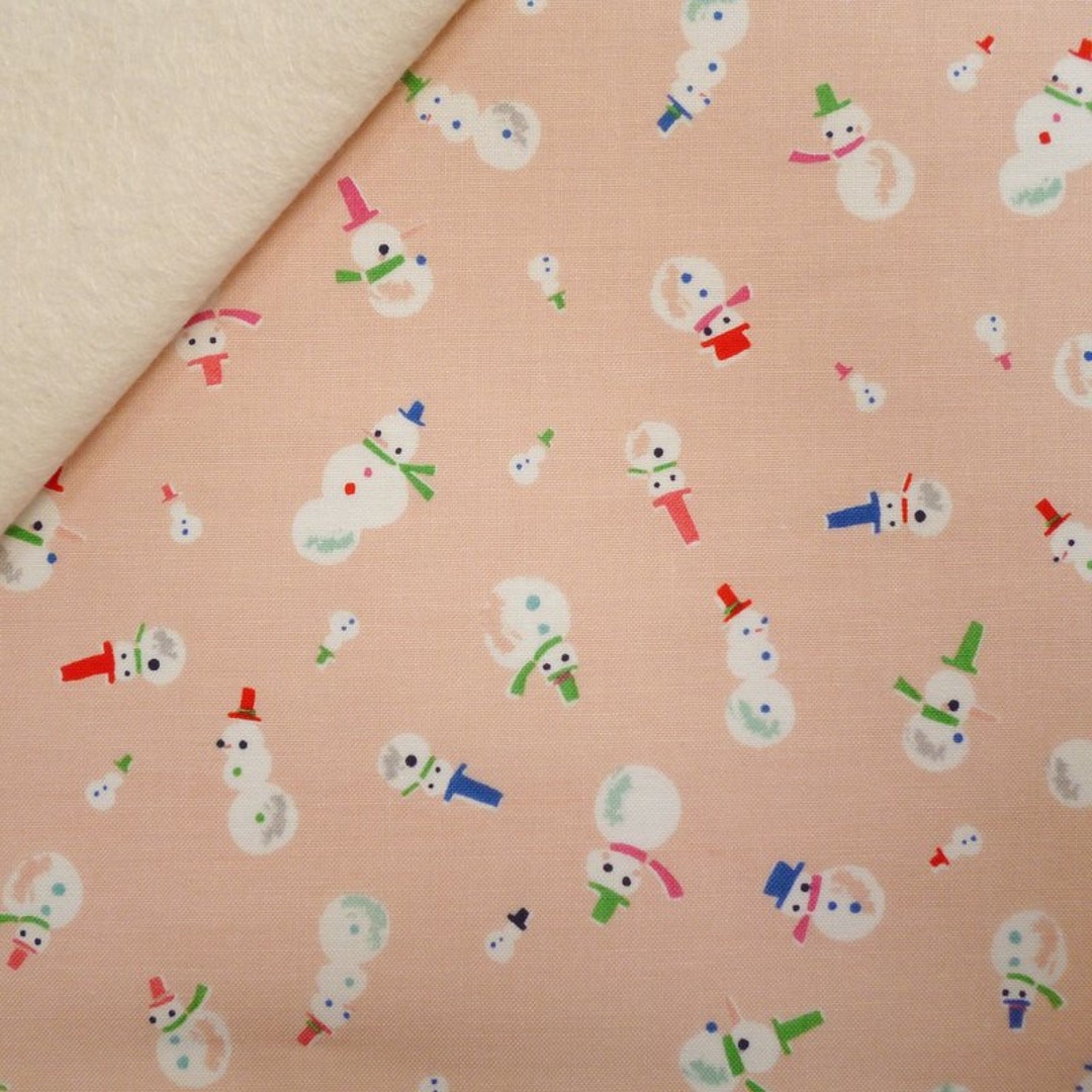 Way up North Fabric Felt : Snowman Peach on Natural - Etsy