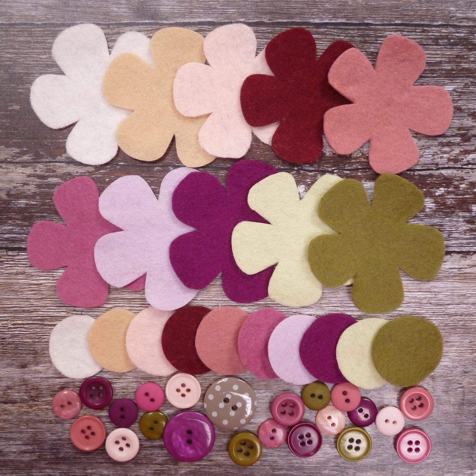 Felt Flower Ingredients Pack : 10 Flowers, Muted - Etsy