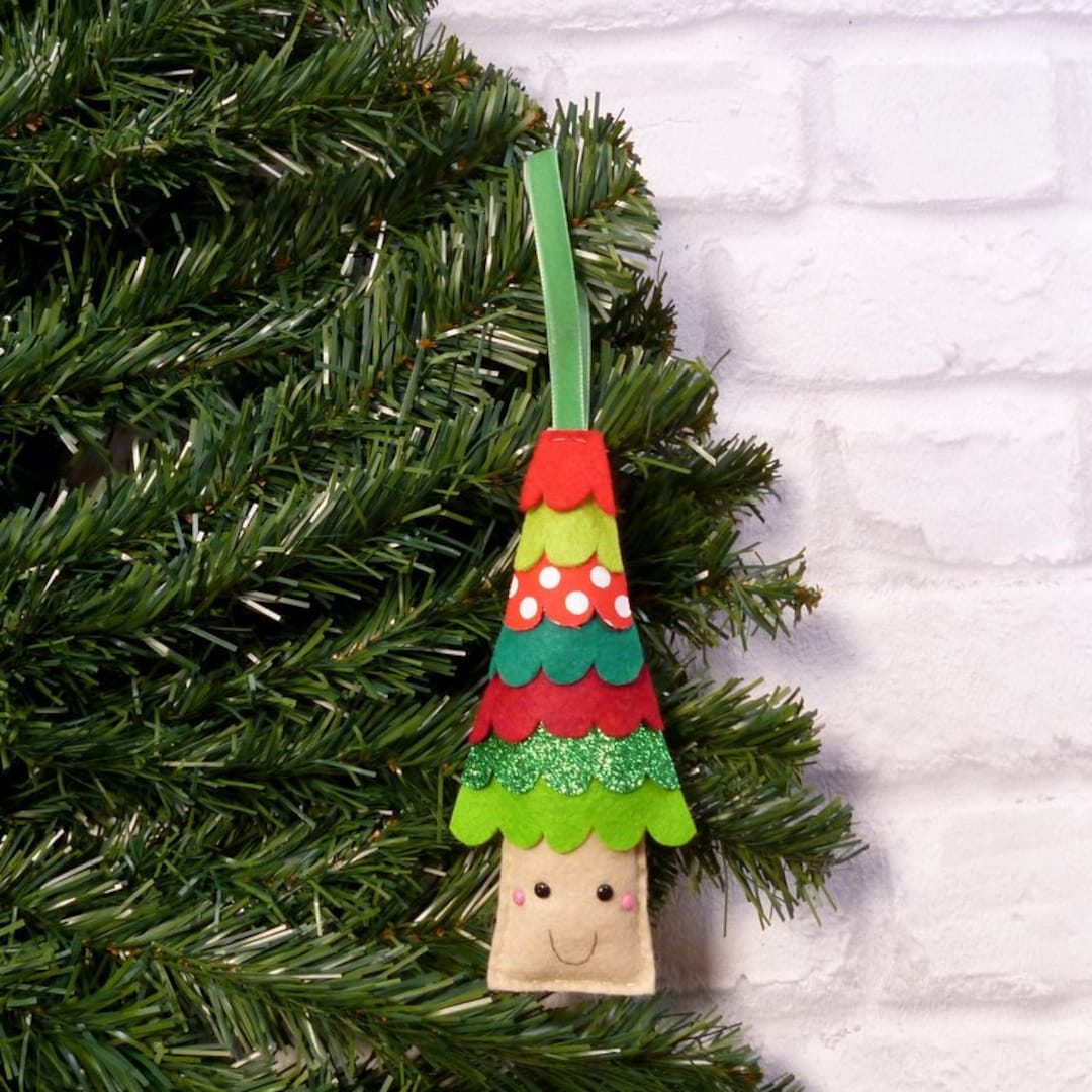 DIY Kit Fir Tree (traditional) Christmas Decoration Sewing Kit With Pre ...