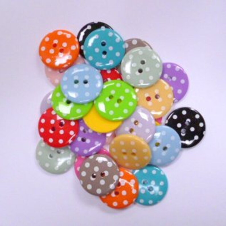 Medium Polka Dot Buttons MIXED BAG of 50 - Etsy