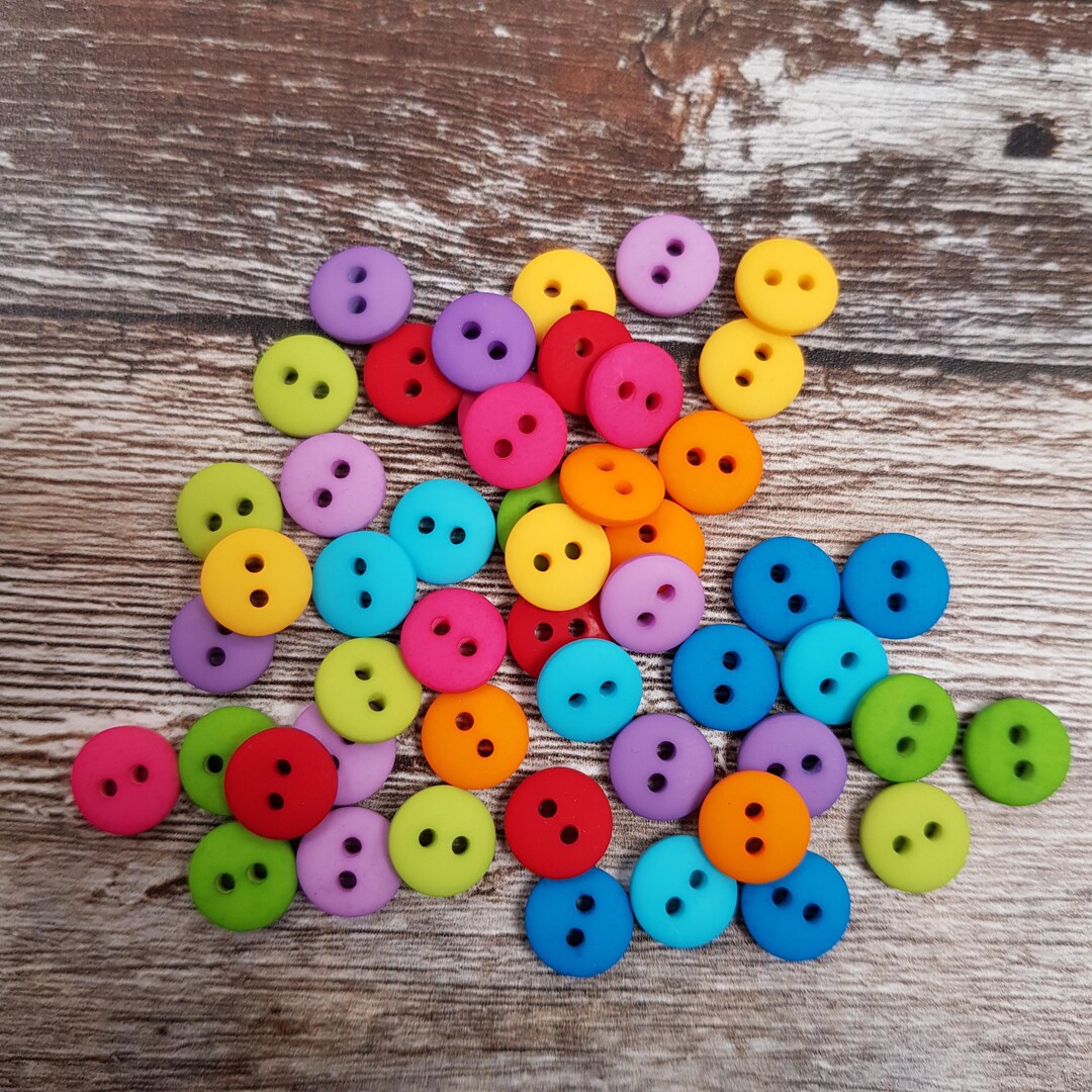 Teeny Tiny Buttons (8mm) - RAINBOW Mix : 50 Button Pack - Etsy
