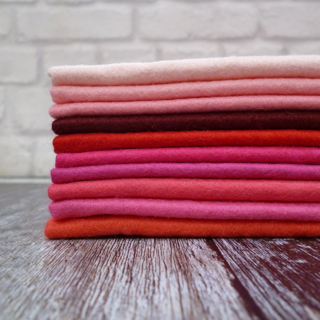 PINKS 10 Piece Felt Pack - Premium Wool Blend Felt - Etsy