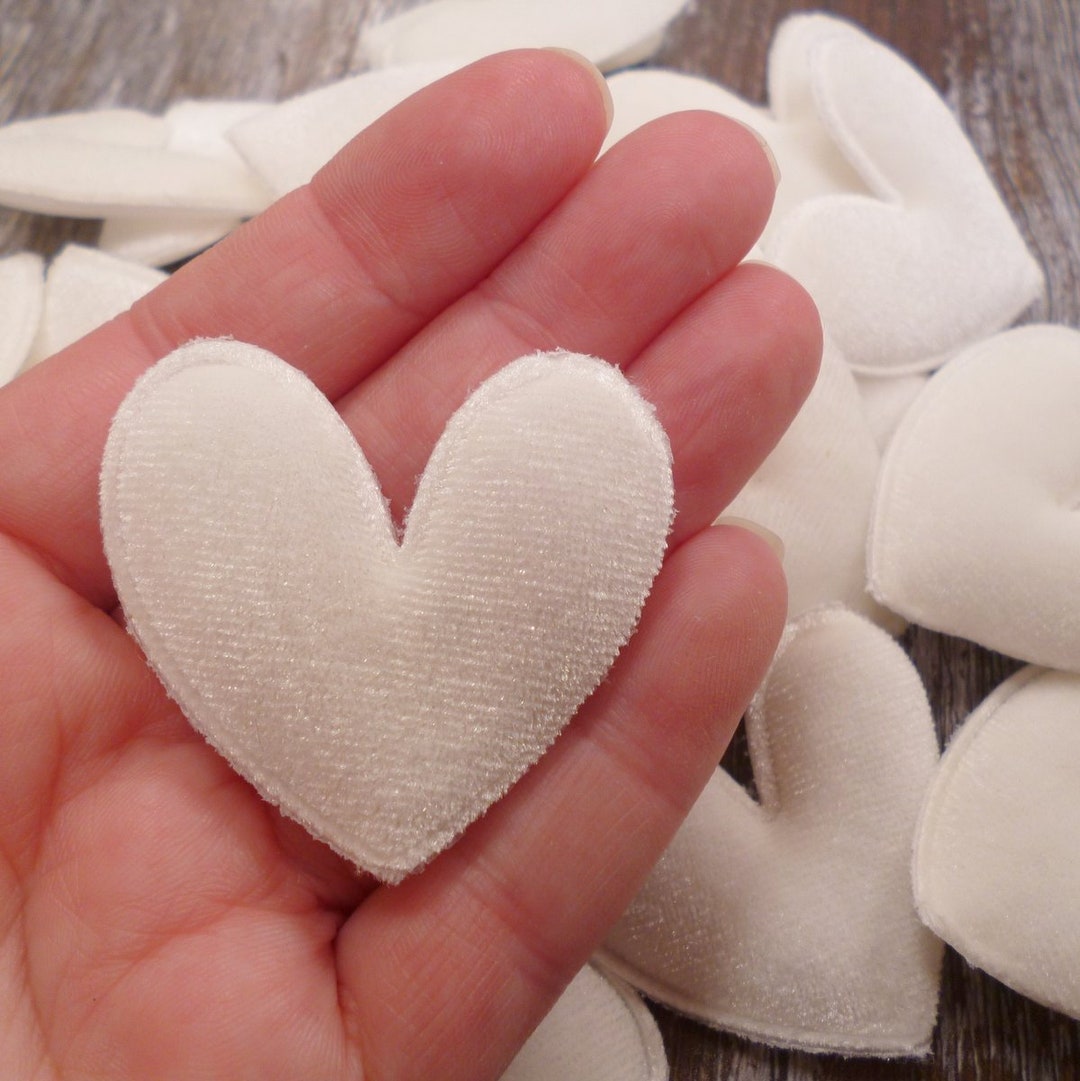 6x Padded Velvet Hearts (pack of SIX) Natural - Etsy