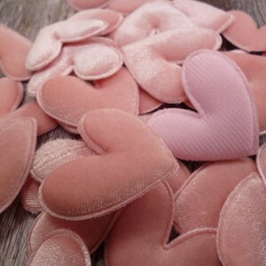 6x Padded Velvet Hearts (pack of SIX) Blush - Etsy