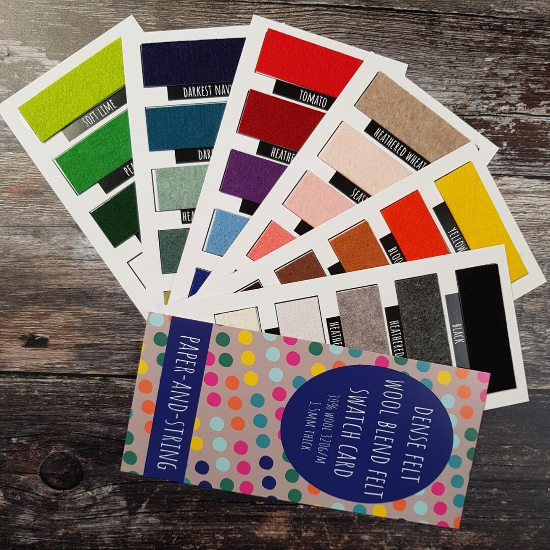 Dense Felt SWATCH CARD 28 X Felt Colours 30% Wool 320g/m - Etsy