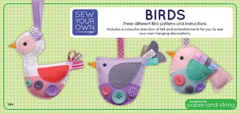 Birds - Large Kit - Felt Sewing Kit - Etsy
