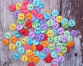 Smartie Button Pack : 50 Buttons RAINBOW Colour MIX - Etsy