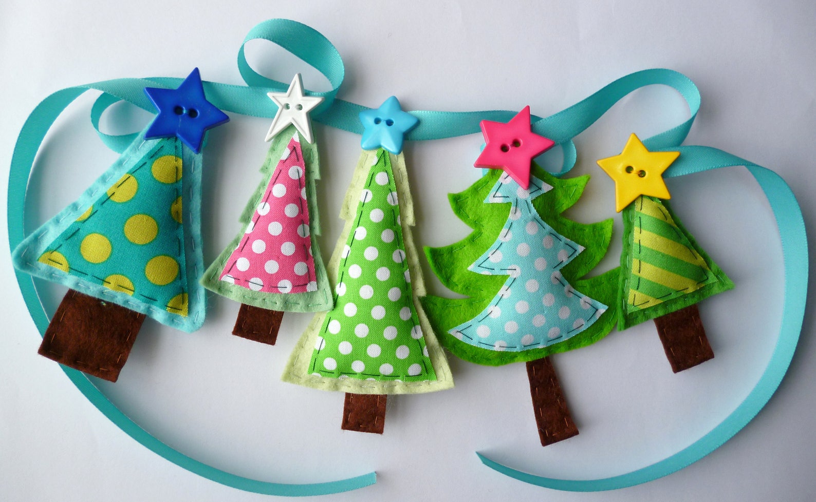Felt & Fabric Tree Garland Large Kit Felt Sewing Kit - Etsy
