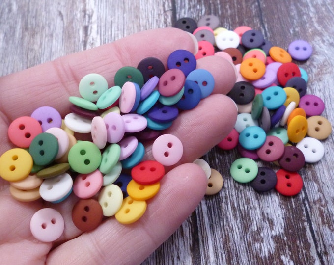 Smartie Button Pack : 50 Buttons RAINBOW Colour MIX - Etsy