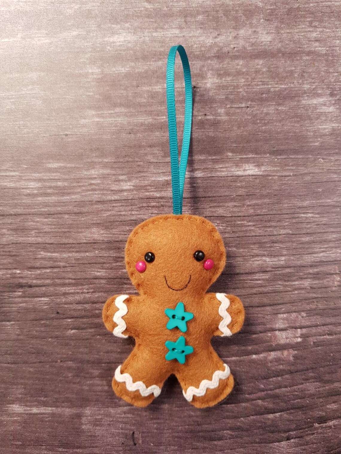 Gingerbread Man Mini Kit - Felt Sewing Kit - Blue Stars - Etsy