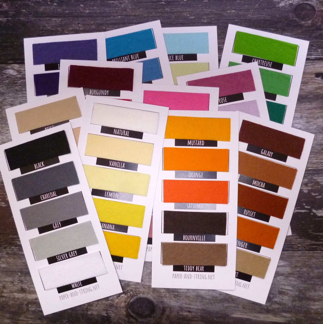 SWATCH CARD Felt Colours X60 40% Wool 250g/m - Etsy