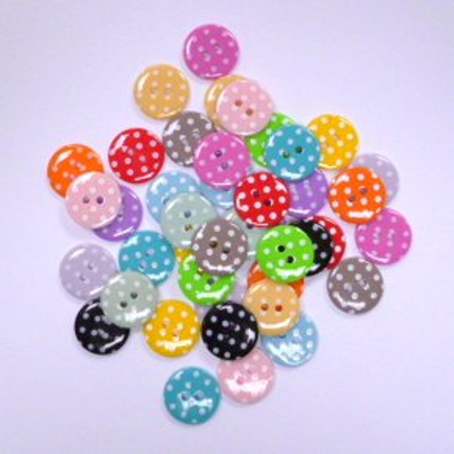 Small Polka Dot Buttons - MIXED BAG of 42 - Etsy
