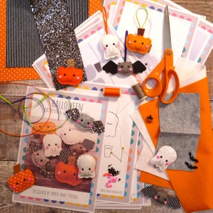 PDF Pattern HALLOWEEN Cute Bat, Ghost and Pumpkin Felt Sewing Craft ...