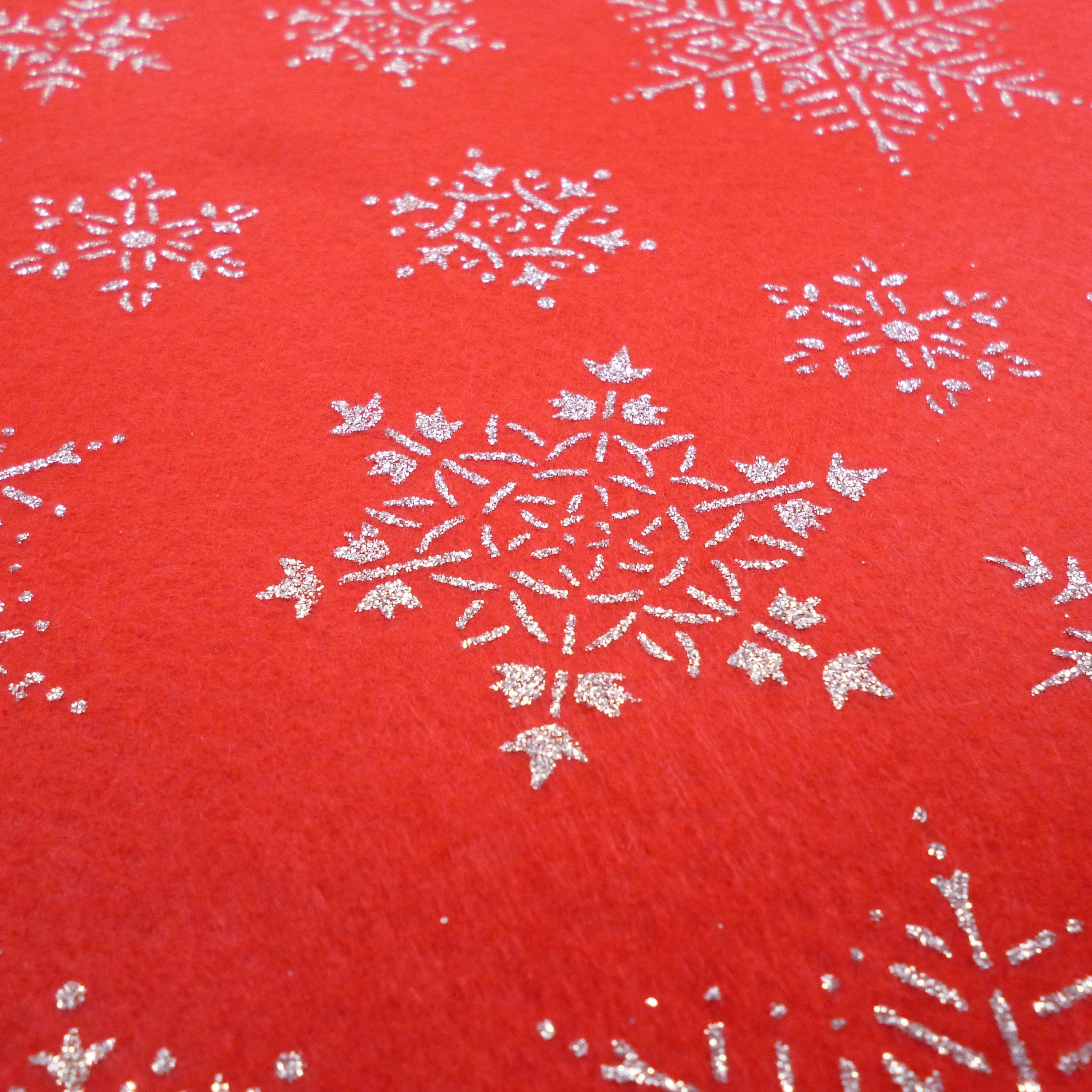 Red Snowflake Glitter Felt Sheets - Etsy