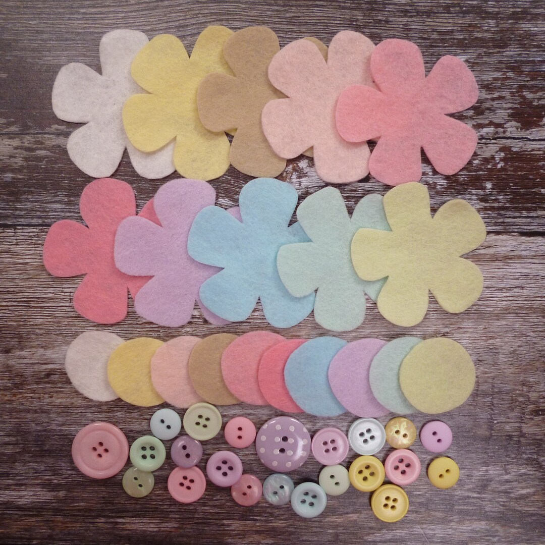 Felt Flower Ingredients Pack : 10 Flowers, Pastels - Etsy