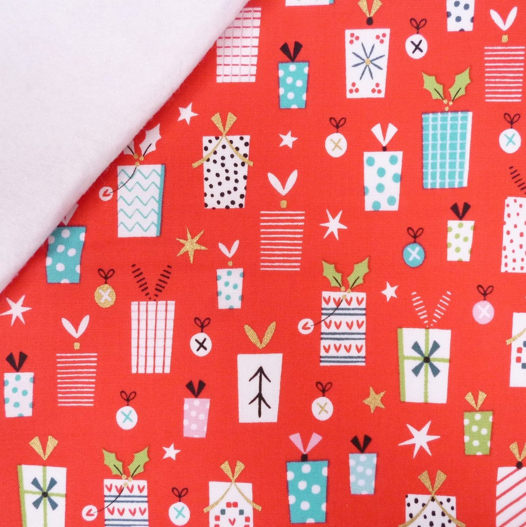 Forest Friends Fabric Felt : Presents on White - Etsy