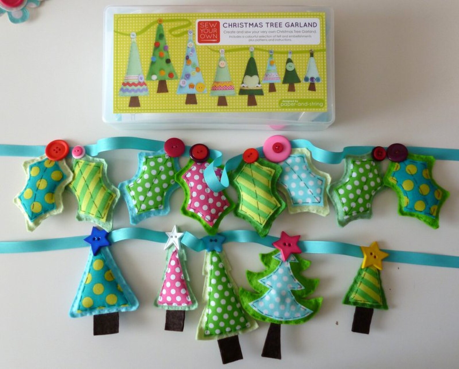 Felt & Fabric Tree Garland Large Kit Felt Sewing Kit - Etsy