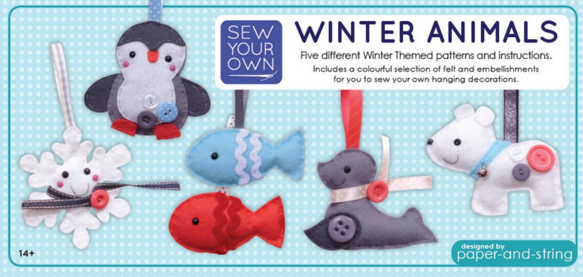 Winter Animals - Large Kit - Felt Sewing Kit - Etsy