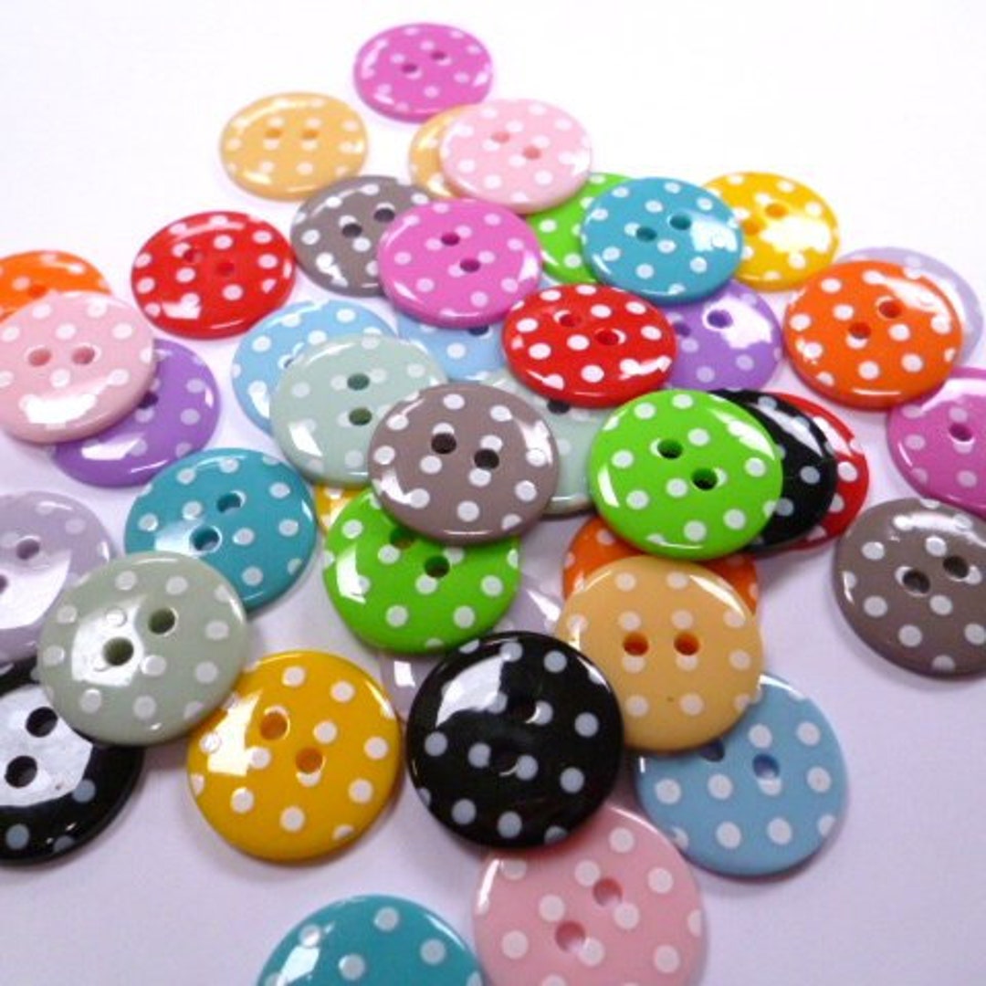 Small Polka Dot Buttons MIXED BAG of 42 - Etsy