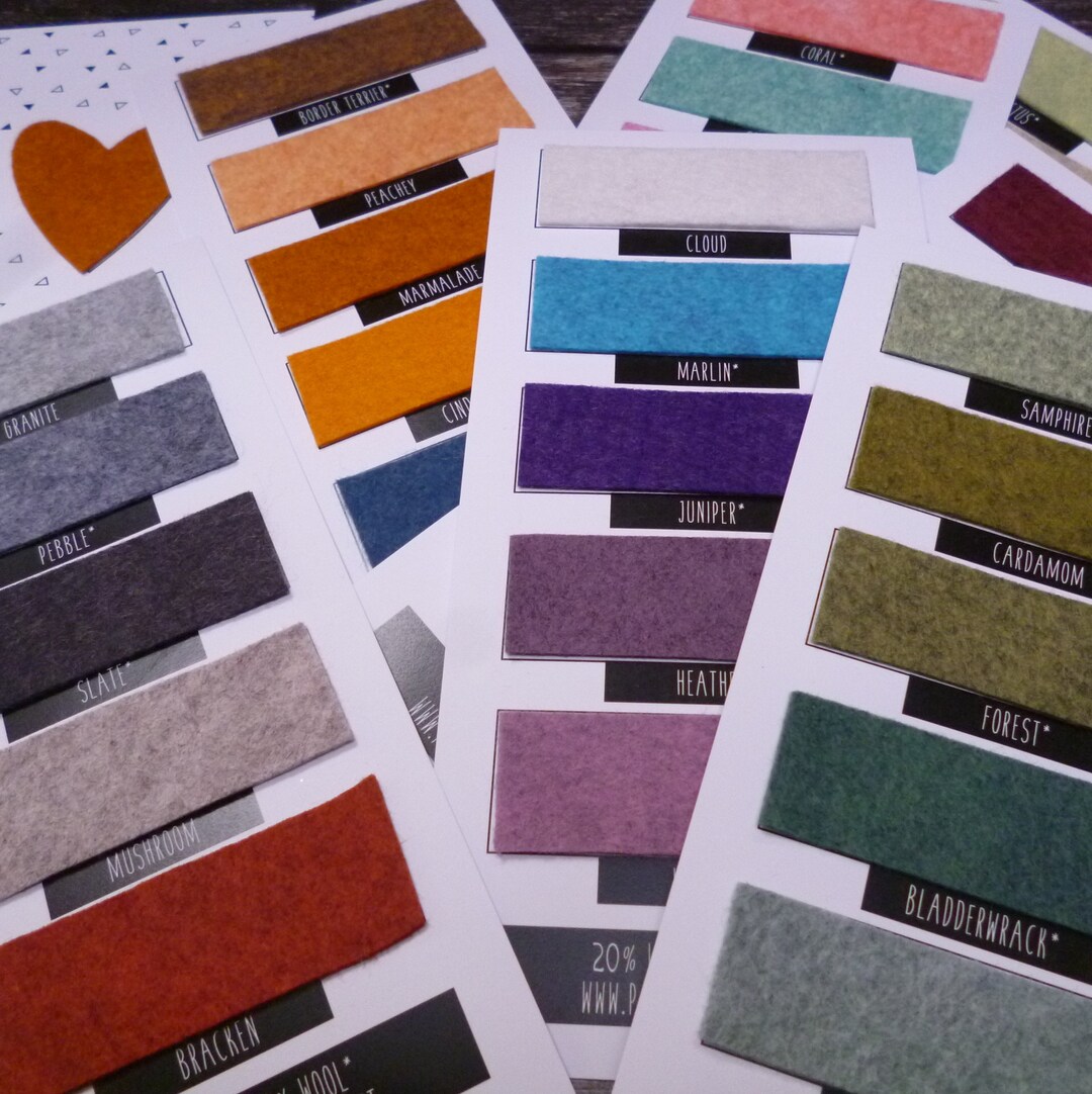 Heathered Felt Swatch Card Set - Etsy