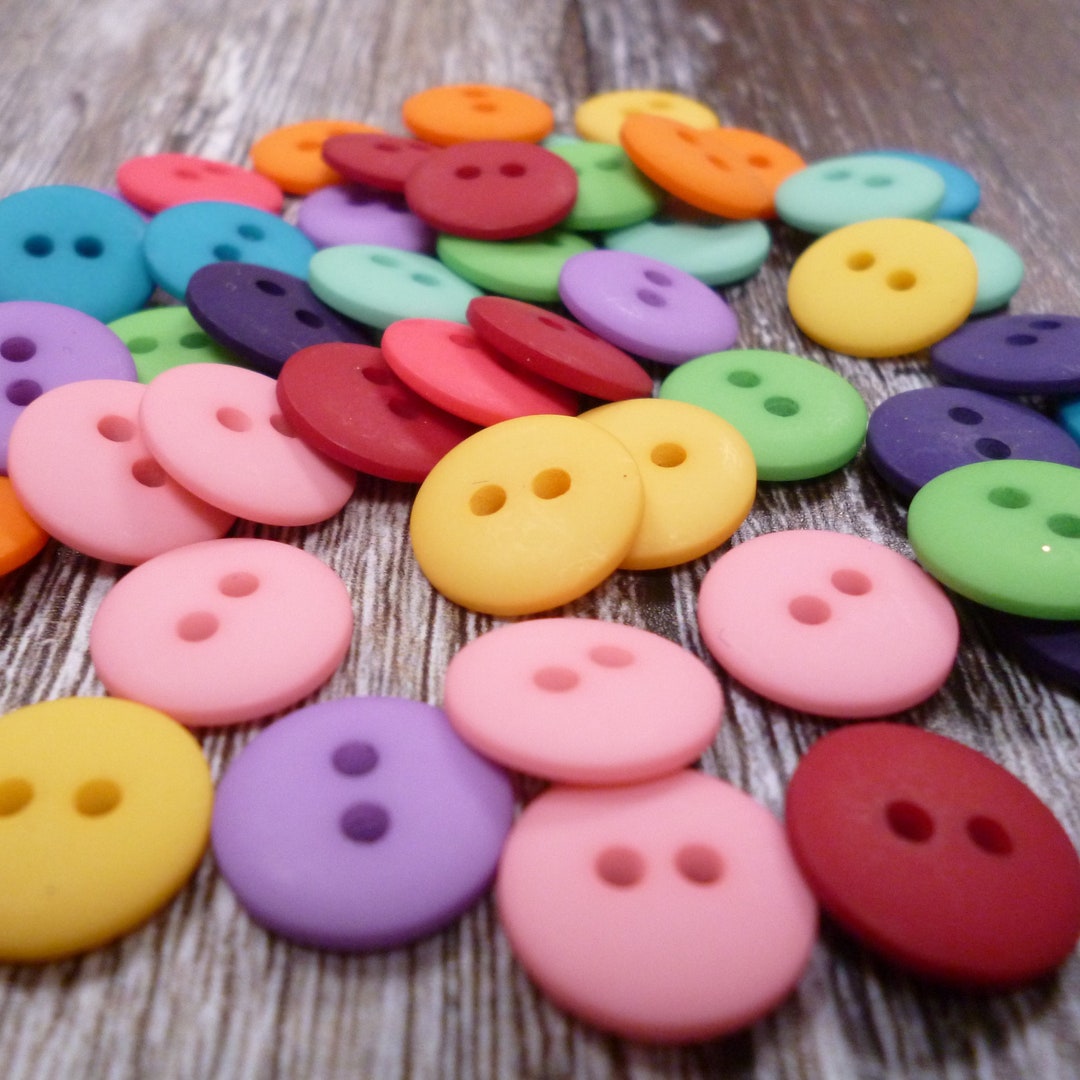 Smartie Button Pack : 50 Buttons RAINBOW Colour MIX - Etsy