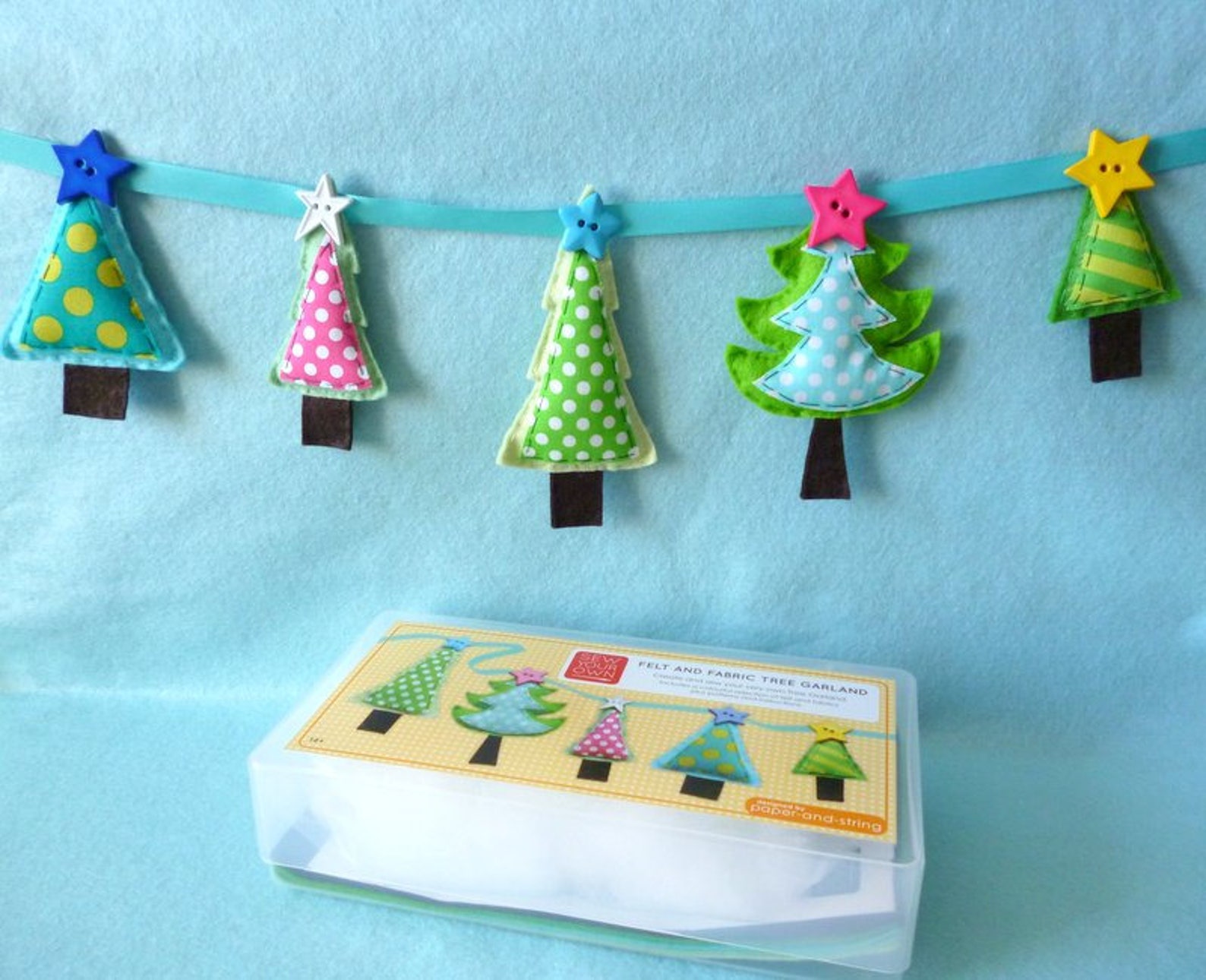 Felt & Fabric Tree Garland Large Kit Felt Sewing Kit - Etsy