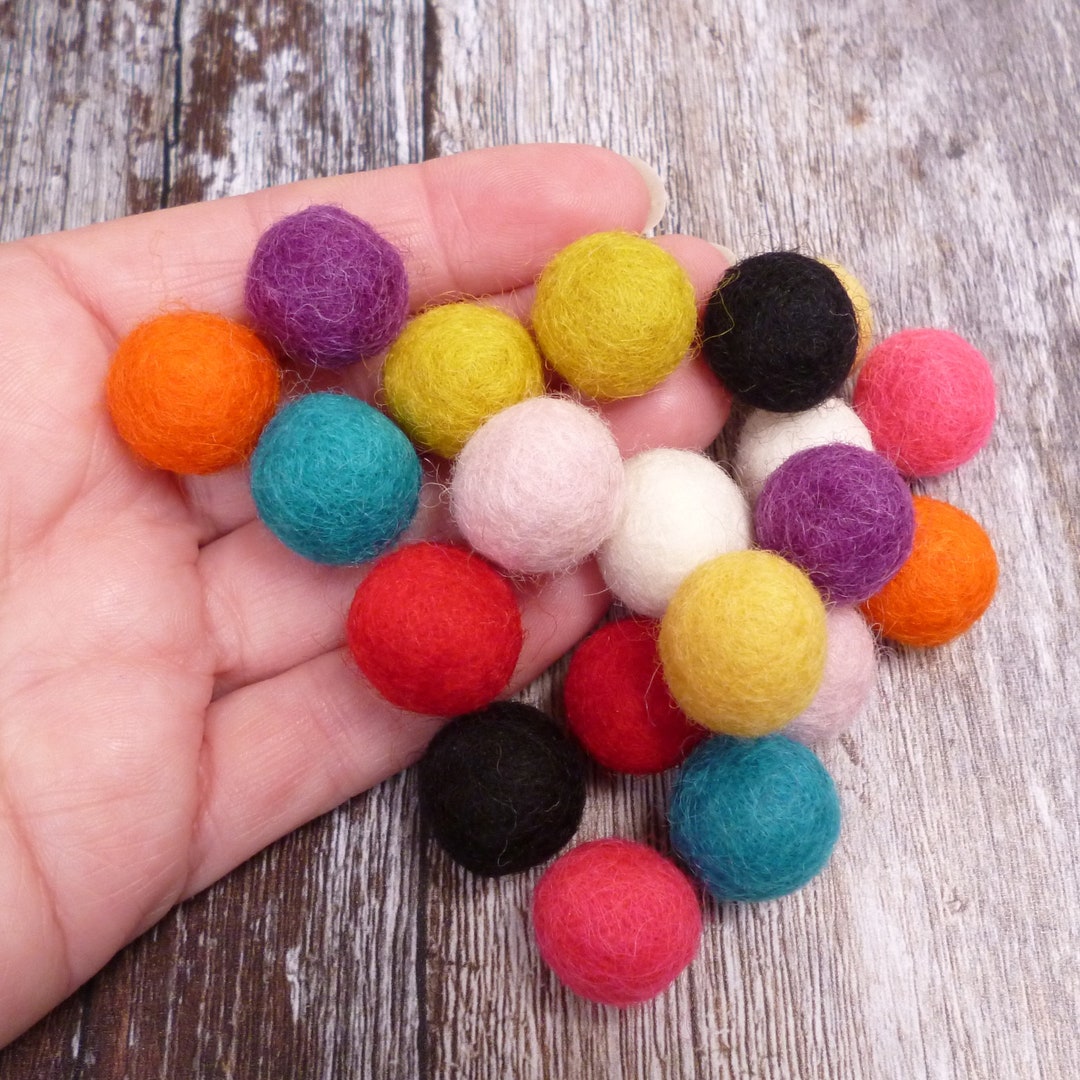 1.5cm Felt Balls - Multi Coloured by Rico - Pack of 20 - Etsy