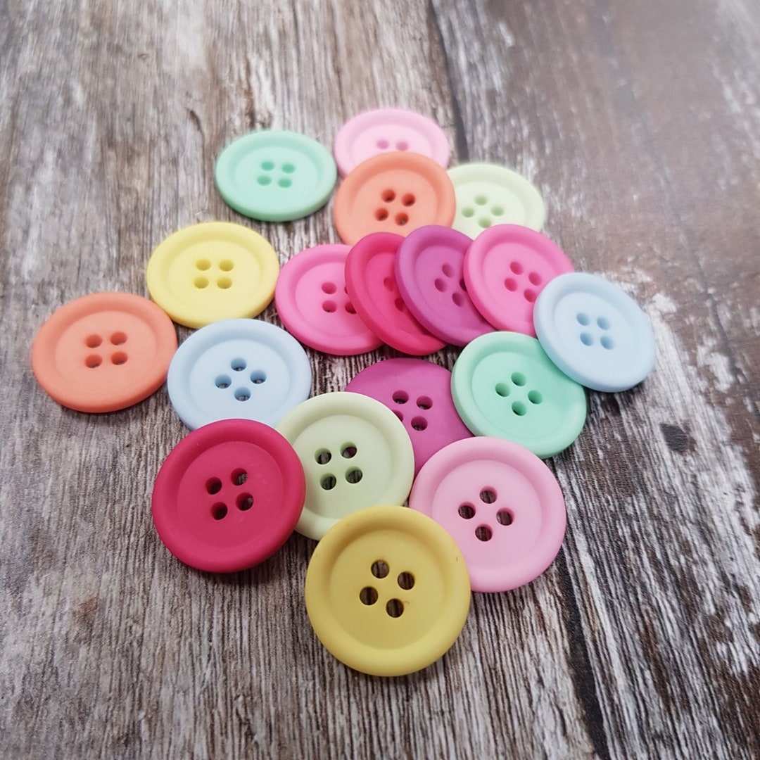 Pastel Pack of Buttons : 18 X Four Hole Buttons - Etsy