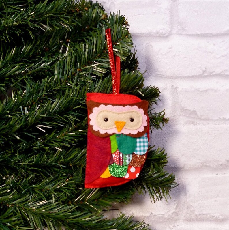 Fancy Owl Christmas Decoration Ornament HANDMADE scallop bird | Etsy