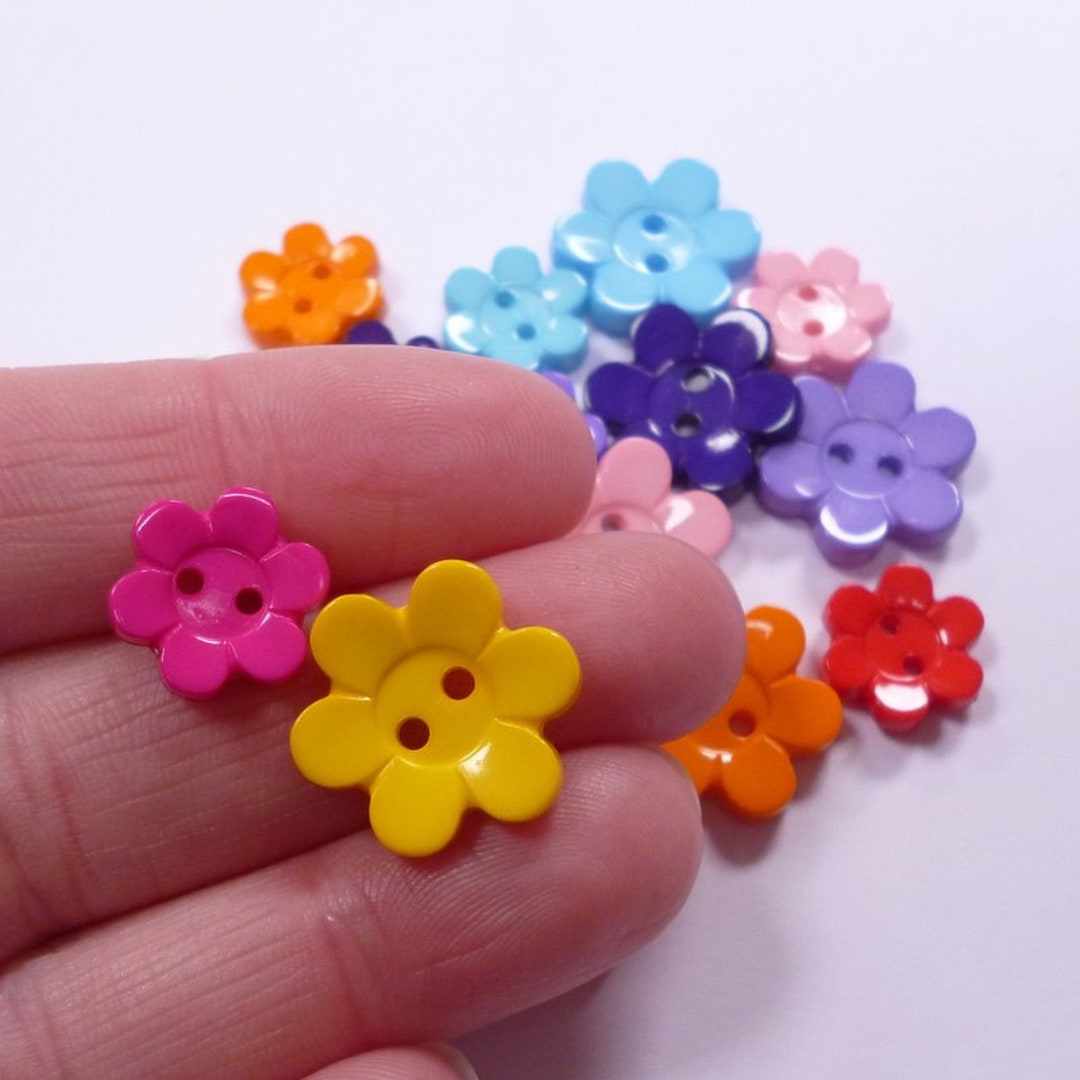 Cute Flower Button Mixed Pack - Etsy
