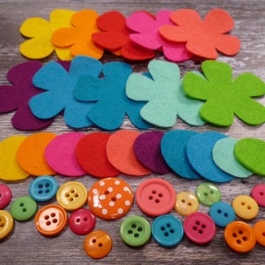 Felt Flower Ingredients Pack : 10 Flowers, Brights - Etsy