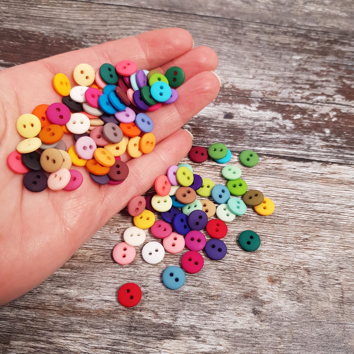 Teeny Tiny Buttons (8mm) - ALL 60 COLOURS Mix : 120 Button Pack - Etsy
