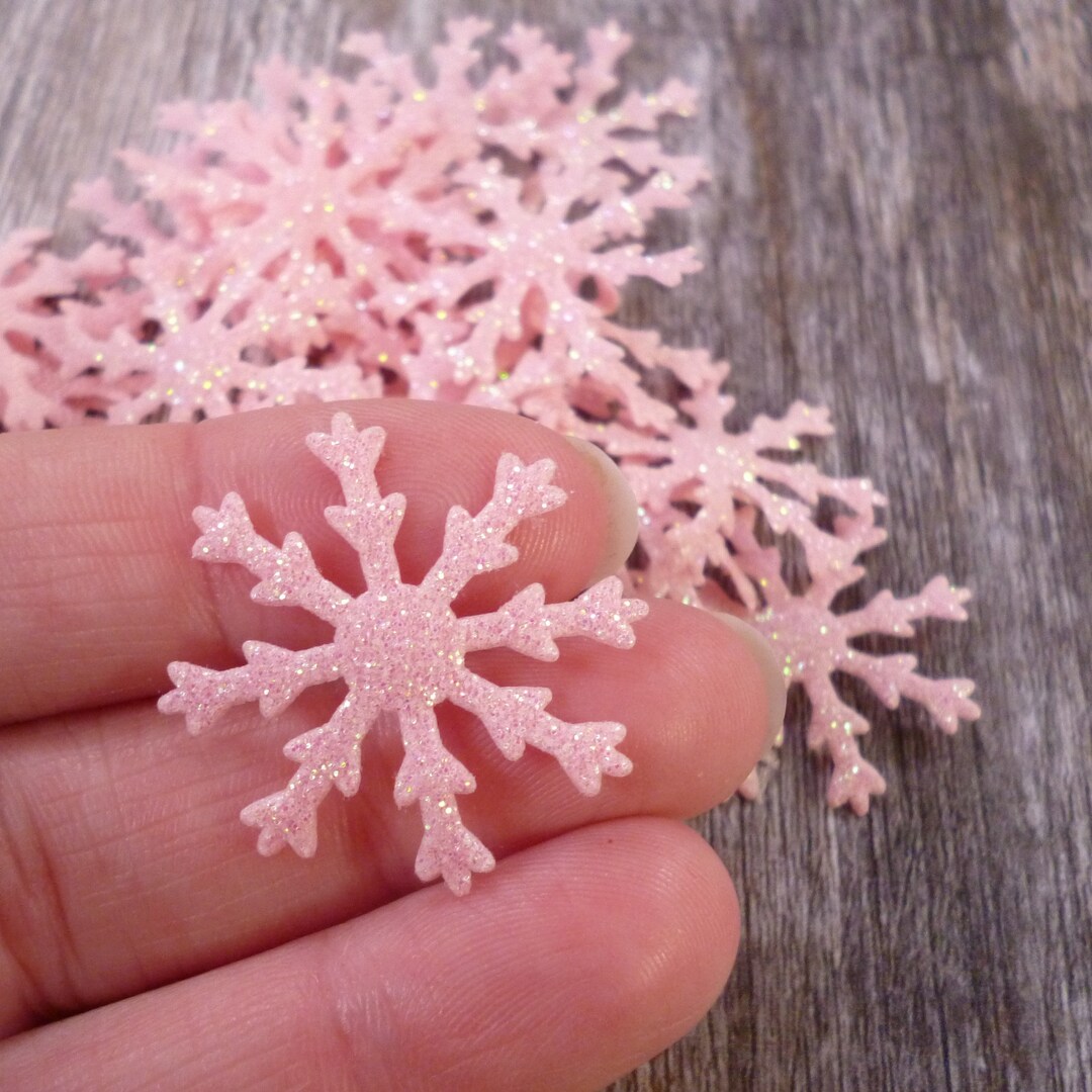 Snowflakes : Pink Glitter - Pack of 24 - Etsy