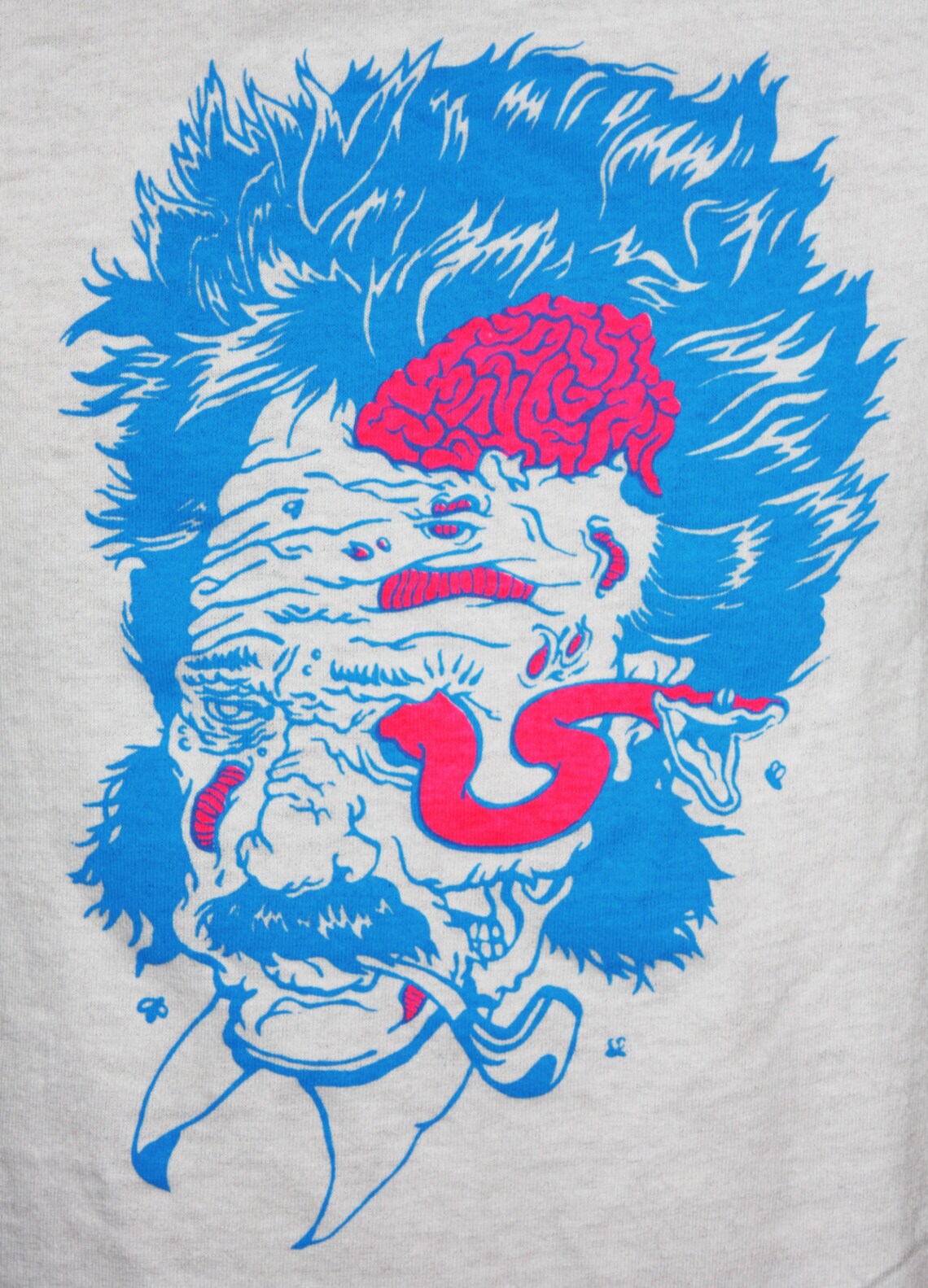 Zombie Albert Einstein T-shirt With Blue and Neon Pink Ink | Etsy
